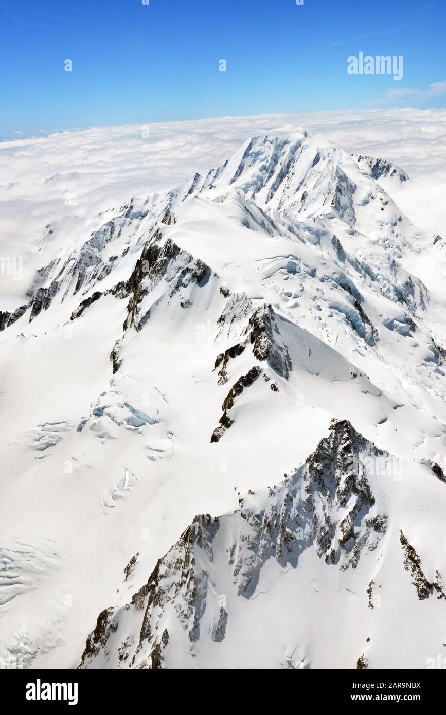 Landscape of Aoraki Mount Cook National Park from helicopter,New ...