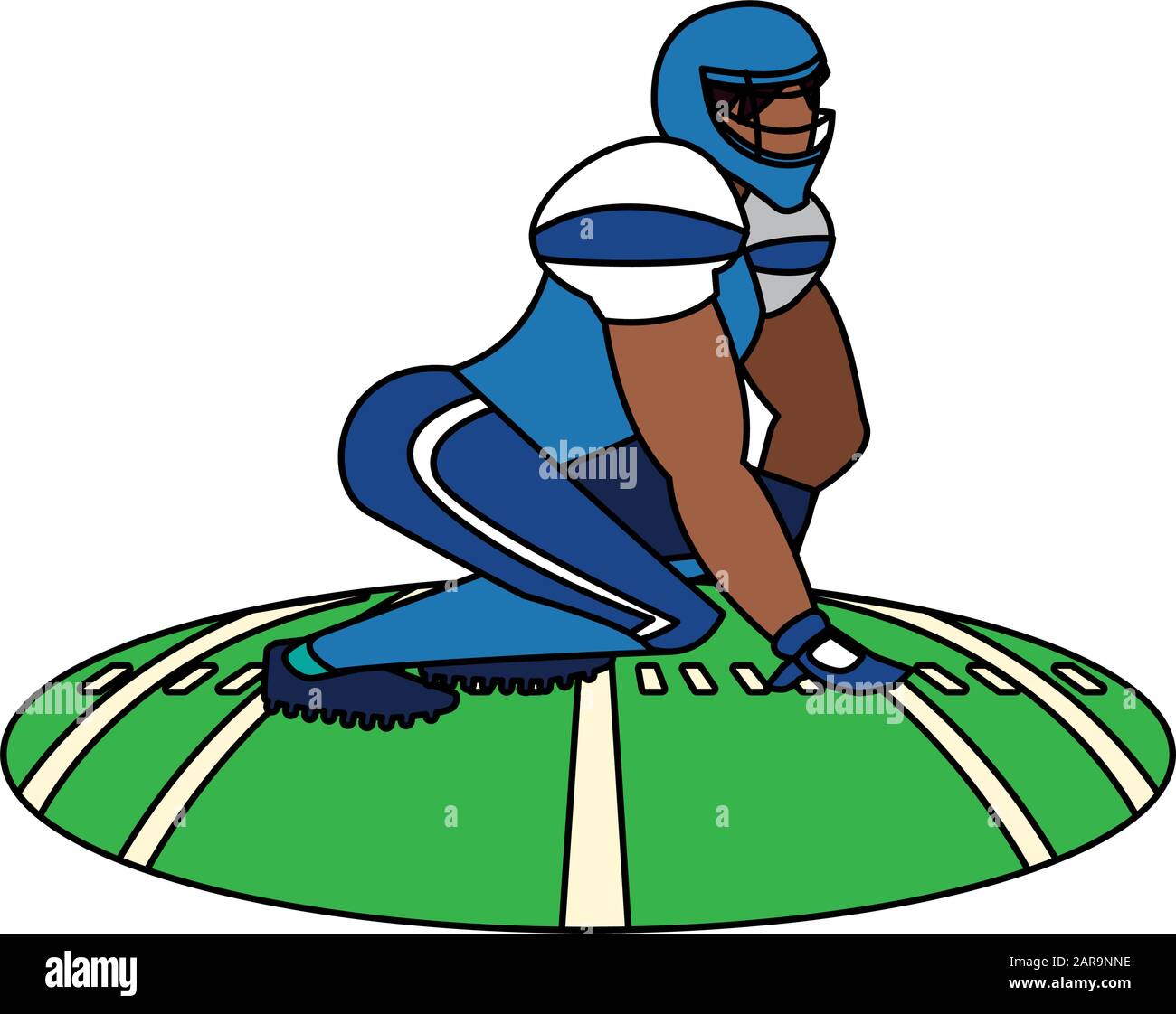 american football referee with his hand up on stadium grass vector ...