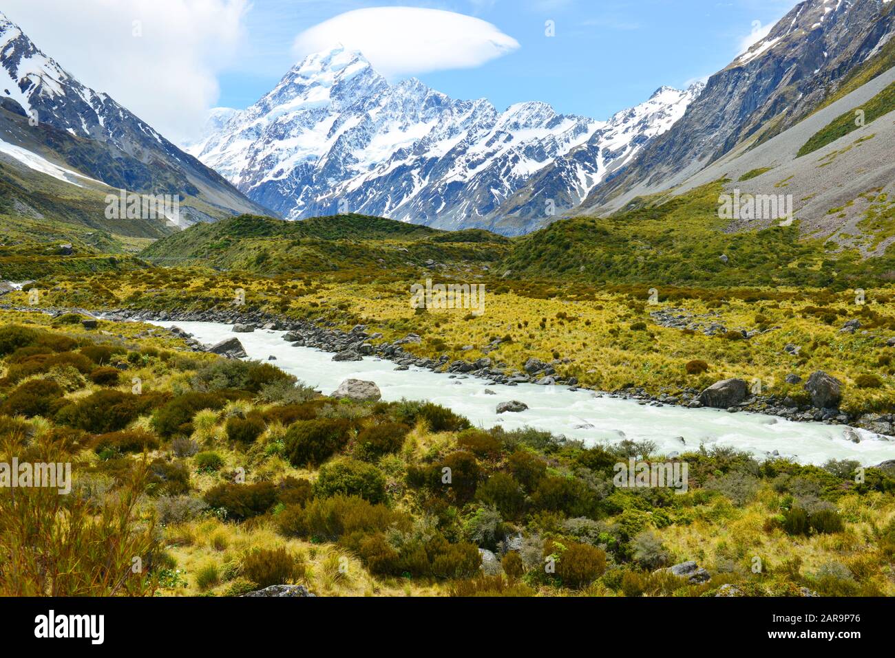 Aoraki Mount Cook National Park,South Island, New Zealand Stock Photo ...
