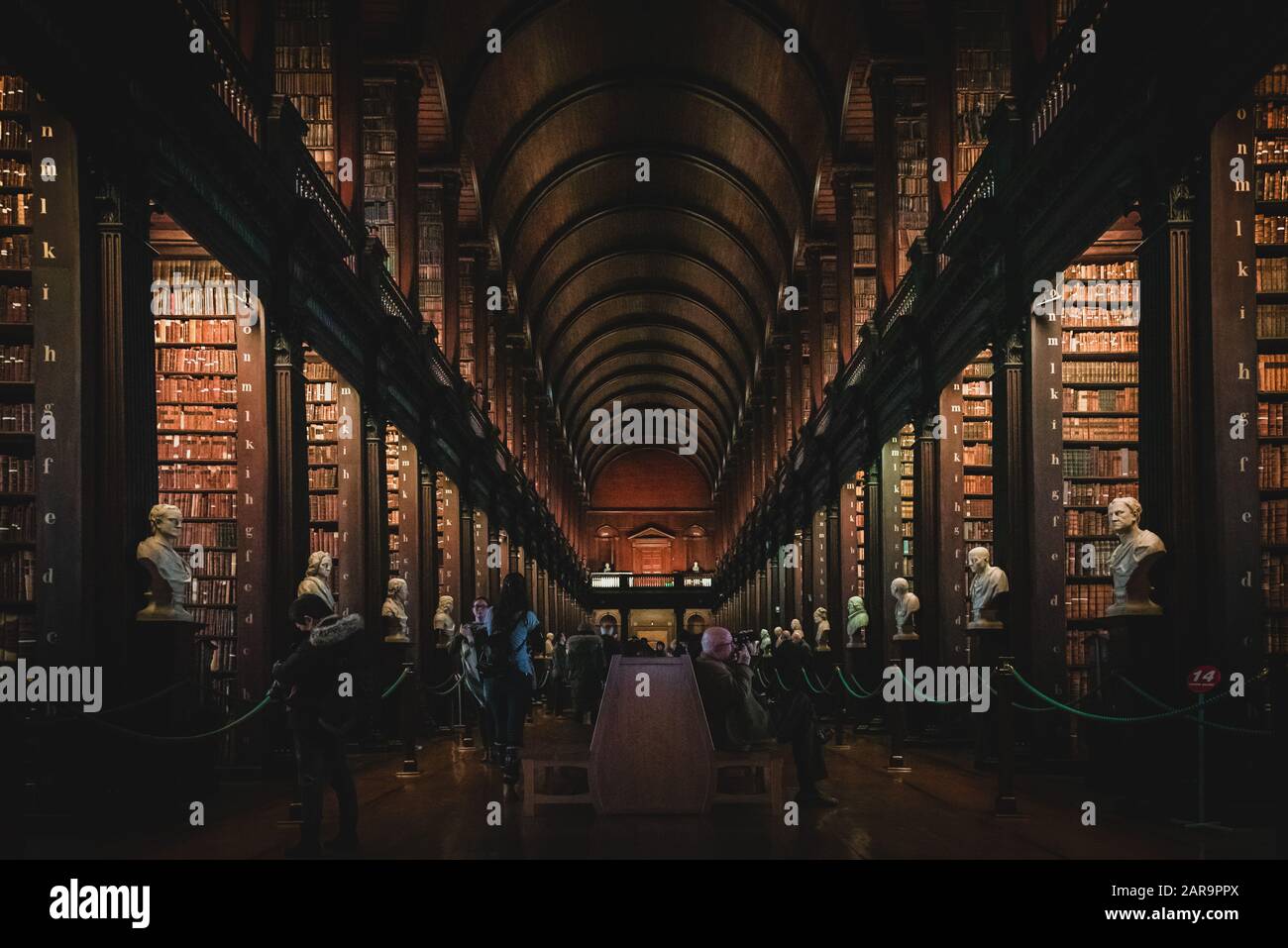 DUBLIN, IRELAND, DECEMBER 21, 2018: The Long Room in the Trinity ...