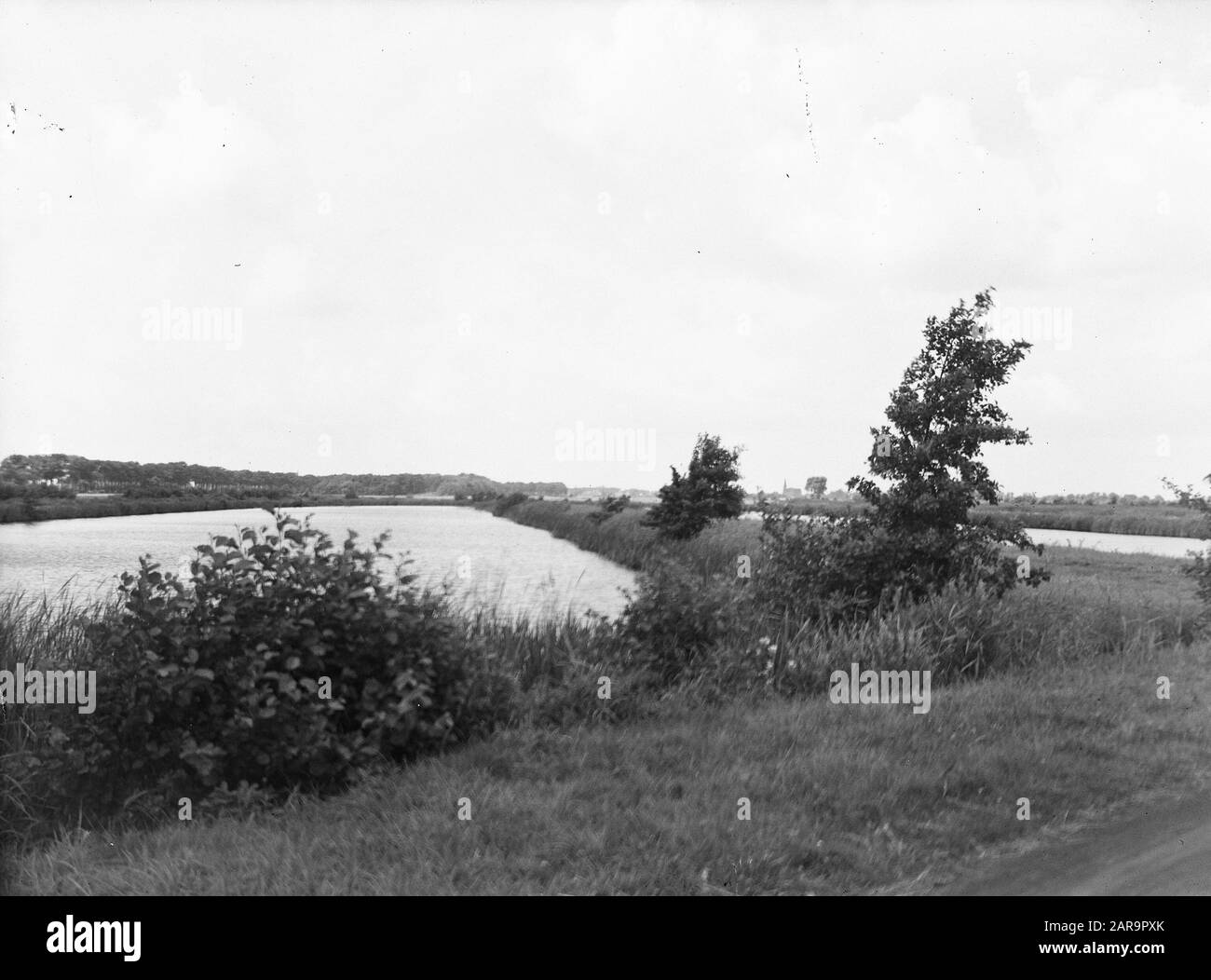 Industrial landscape scene trees Black and White Stock Photos & Images ...