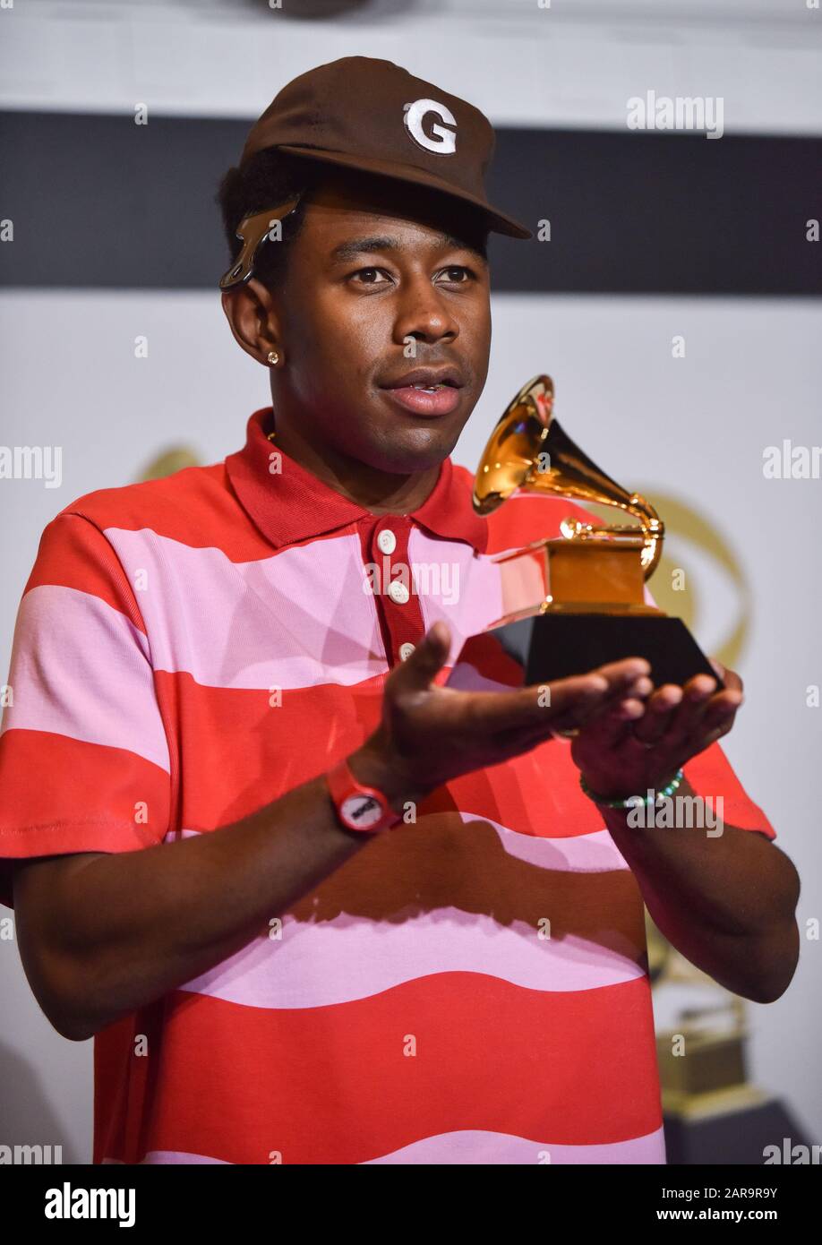 Los Angeles, CA, USA. 26th Jan 2020. Tyler, the Creator appears ...