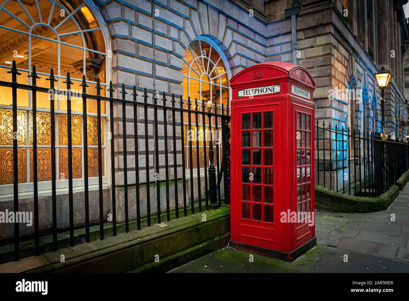 Traditional and iconic old red telephone box in London UK Stock Photo ...