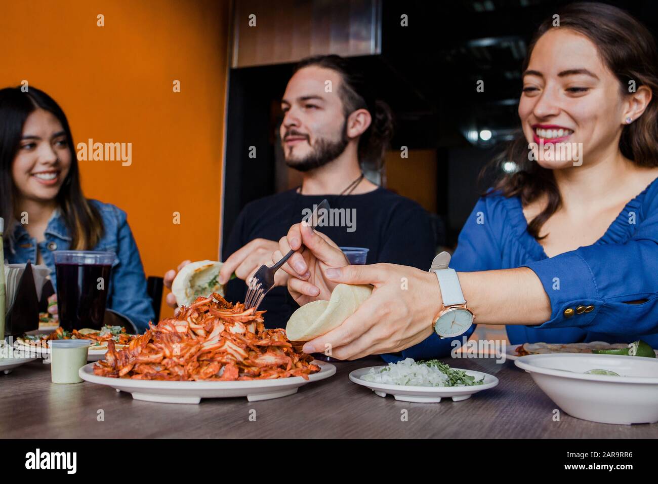 Mexican Family Eating Tacos