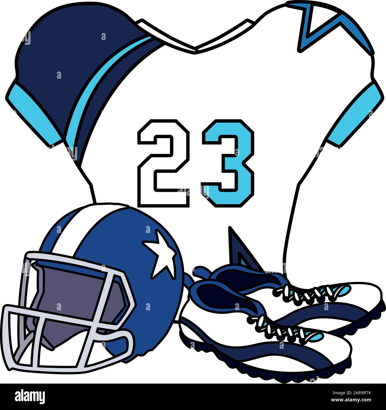 american football player outfit sportsuit vector illustration design ...