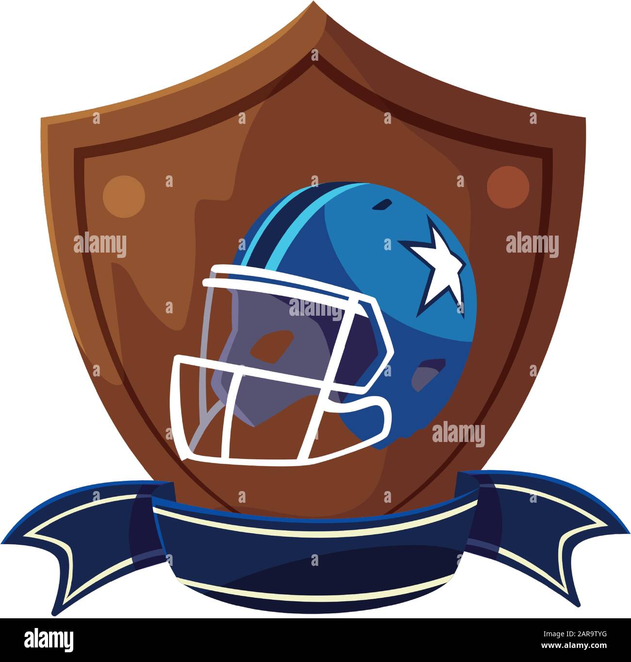 Blue Cartoon Football Helmet