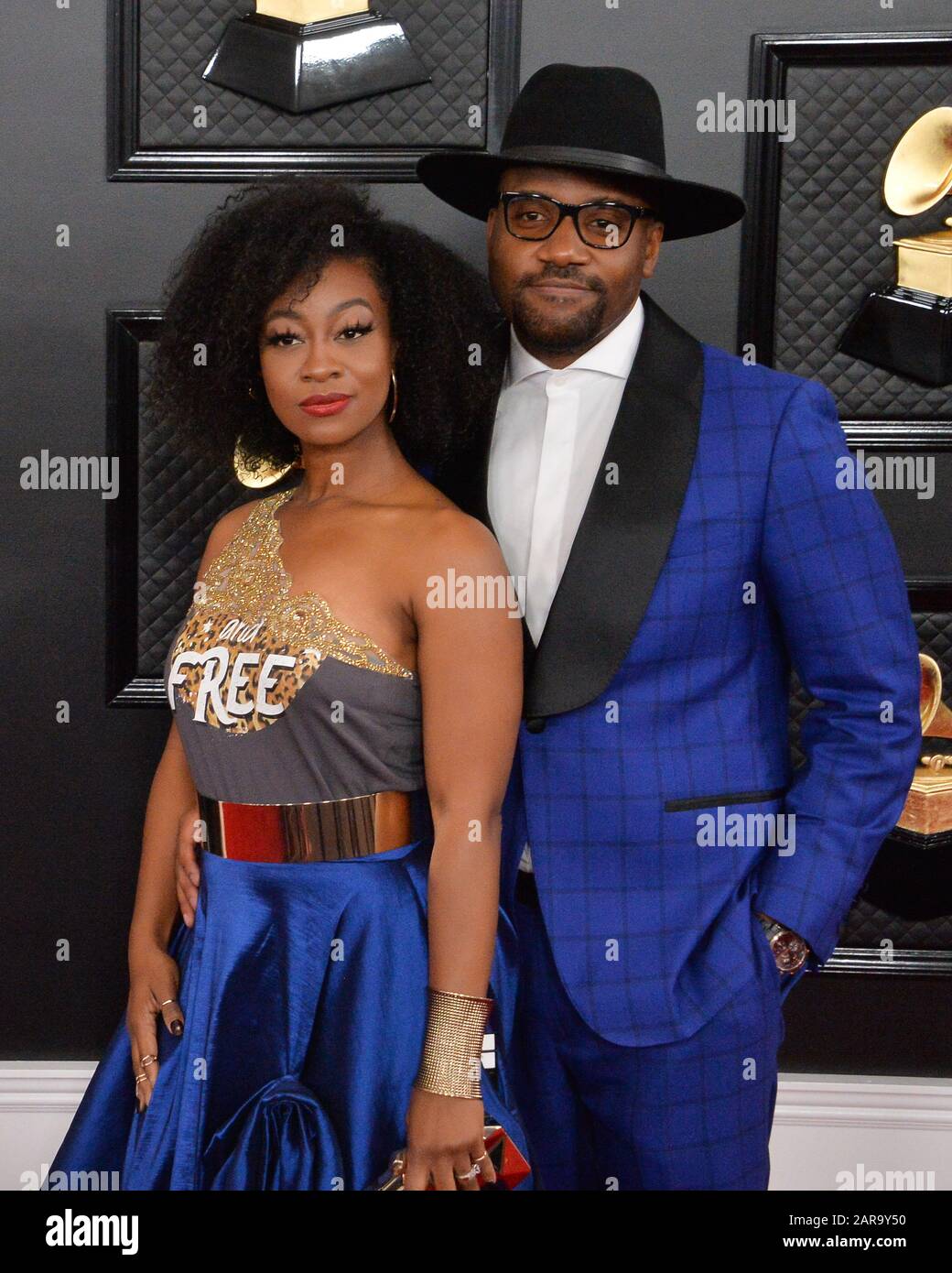 Los Angeles, USA. 26th Jan 2020. (L-R) LaShanna Moore and Gene Moore arrive for the 62nd annual ...