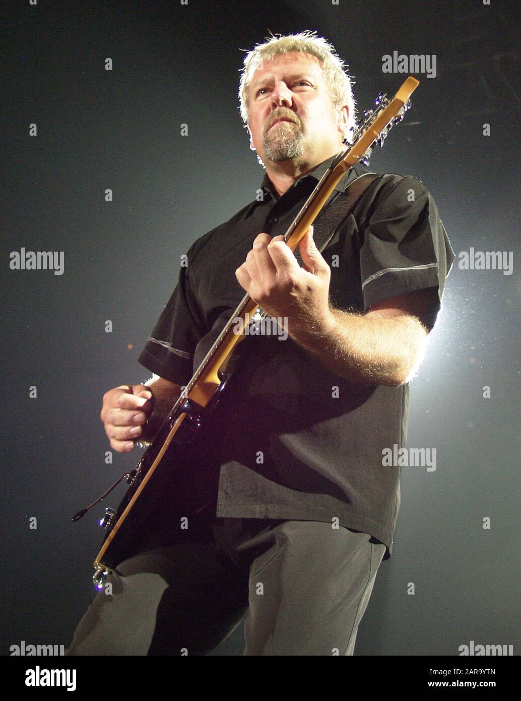 OCTOBER 13: Alex Lifeson of RUSH performs during the Vapor Trails Tour ...