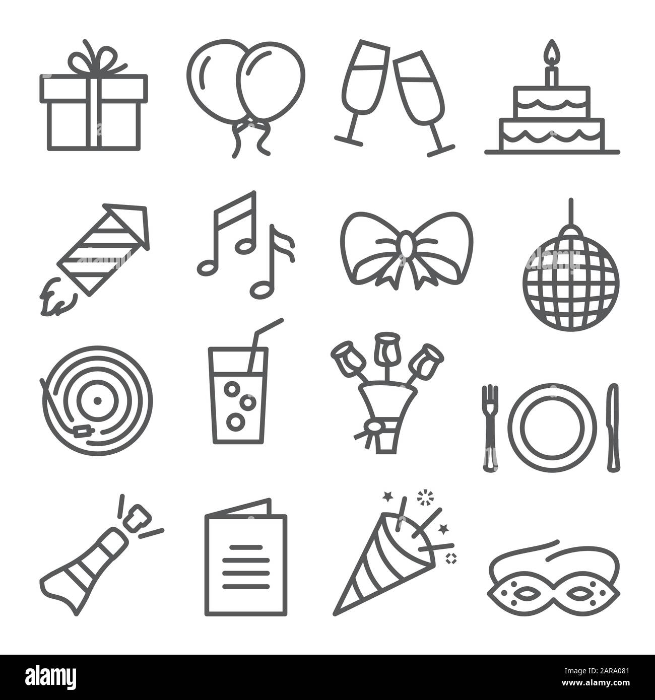 Event line icons set on white background Stock Vector Image & Art - Alamy