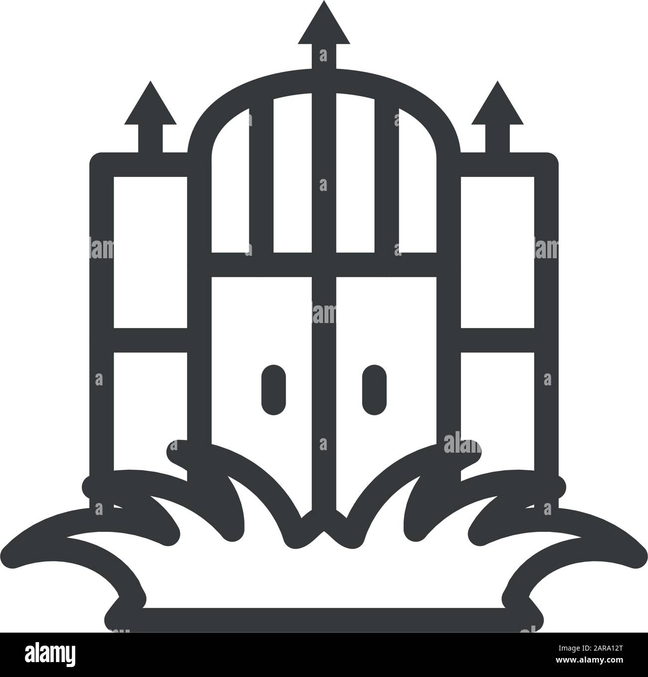 silhouette of iron railings on white background vector illustration ...