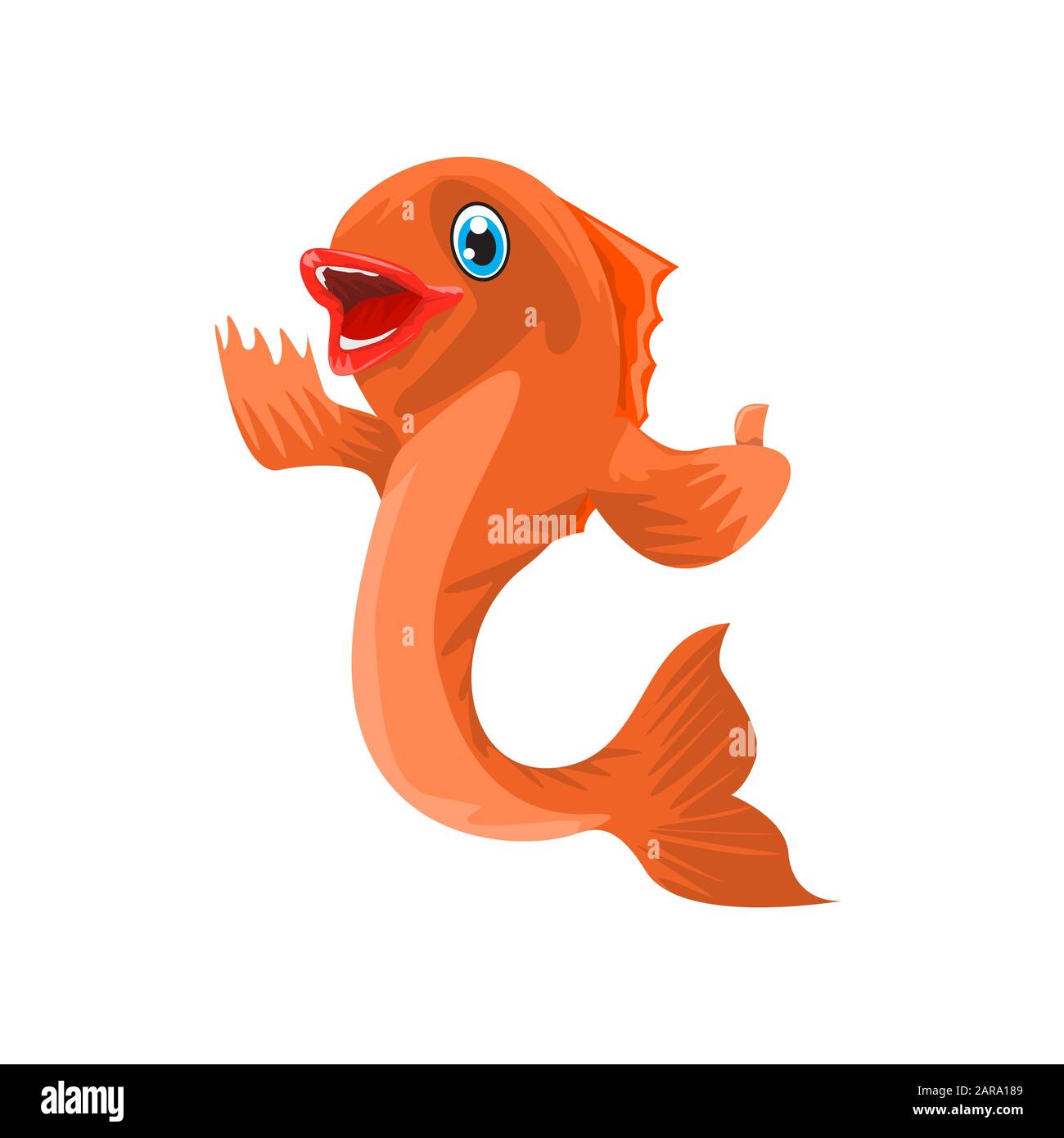 Fish cartoon character thumb up. Vector illustration Stock Vector Image ...