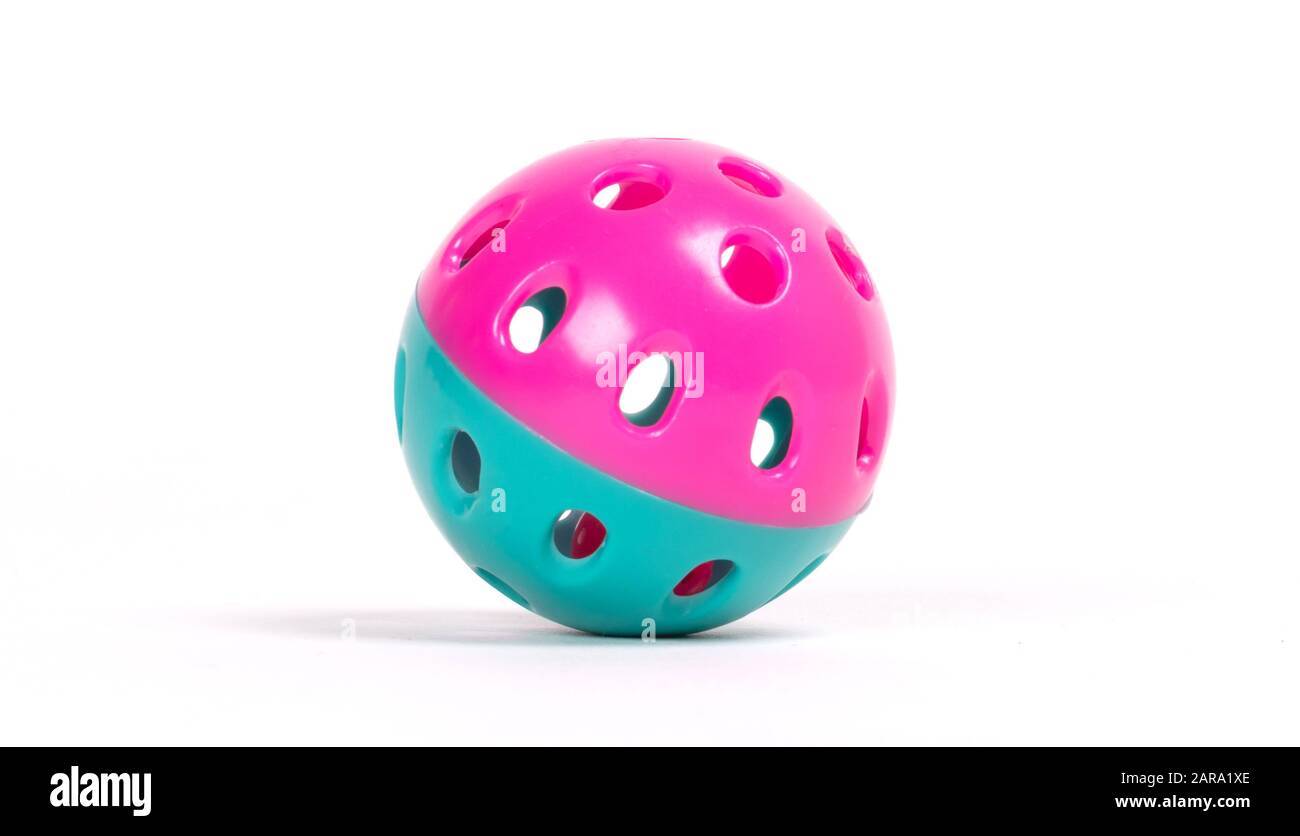Cat colorful plastic toy ball isolated on white background Stock Photo ...