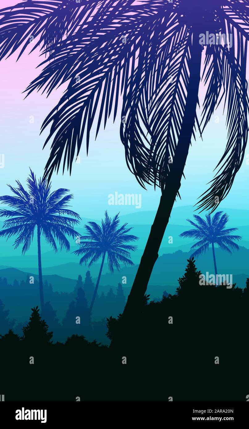 Landscape mountain trees in Stock Vector Images - Alamy