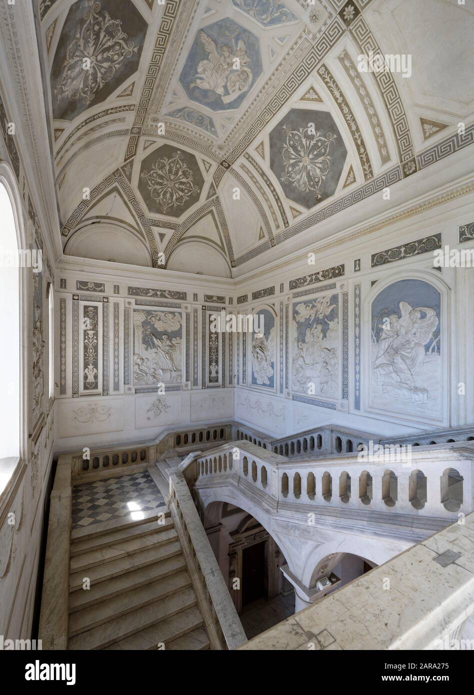Monastery of San Nicola, staircase, Catania, Sicily, Italy Stock Photo ...