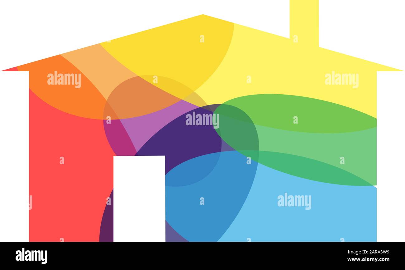 Vector sign rainbow house Stock Vector Image & Art - Alamy