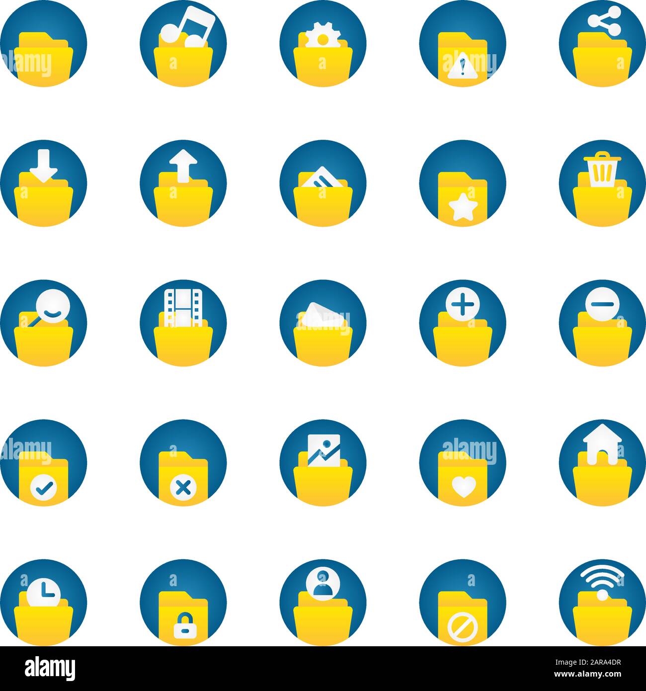 Folder flat icon set. Vector and Illustration Stock Vector Image & Art ...