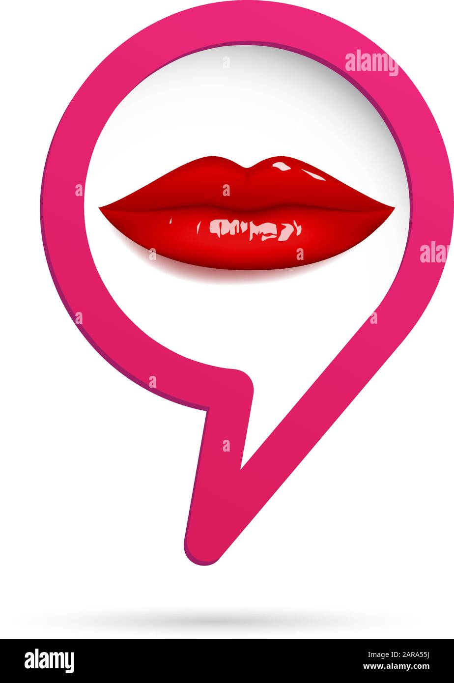 Vector sign talking, red lips Stock Vector Image & Art - Alamy