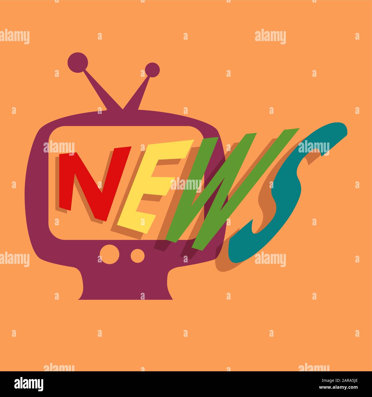Vector sign news in tv Stock Vector Image & Art - Alamy