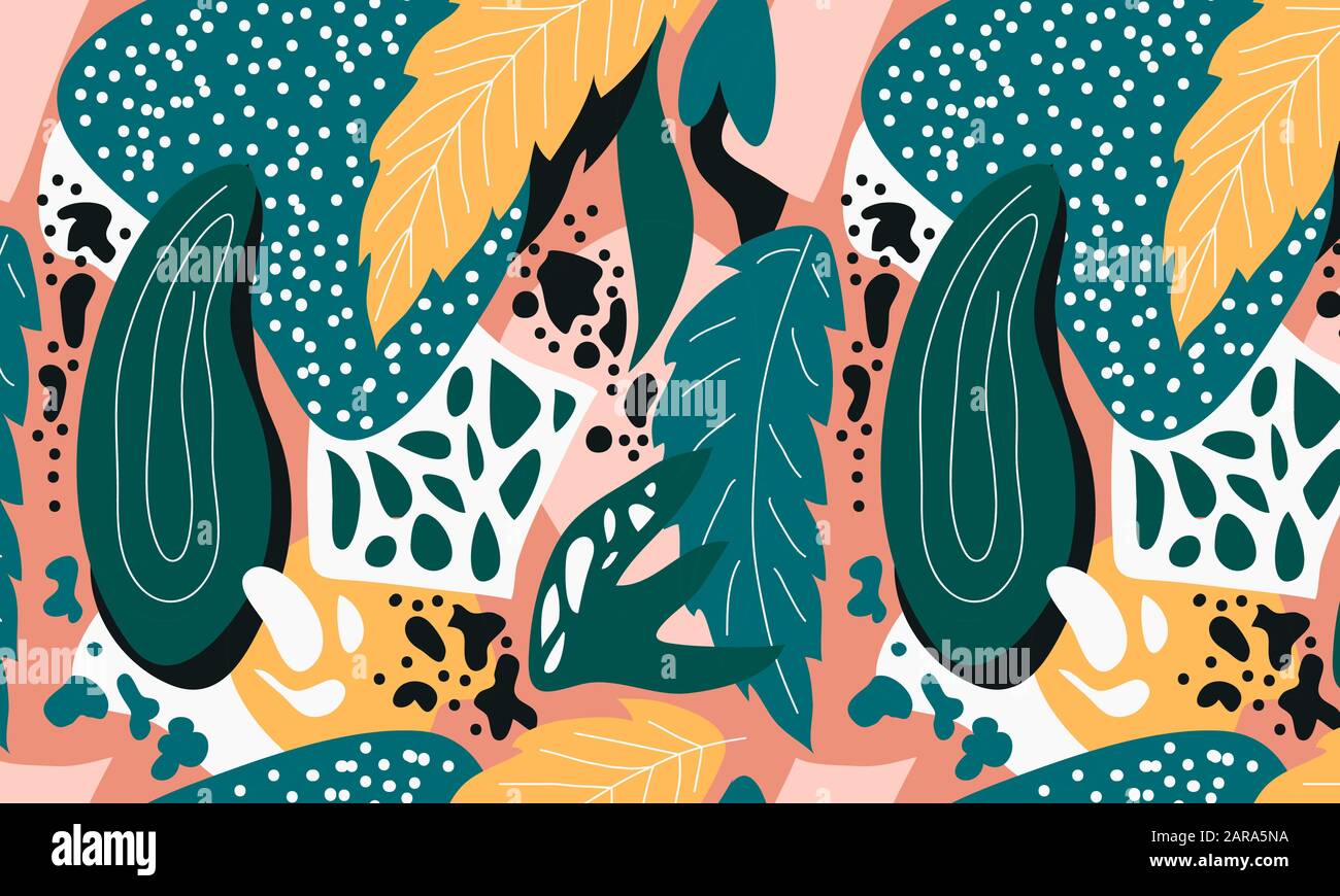 Abstract contemporary vector seamless pattern. Hand drawn various ...