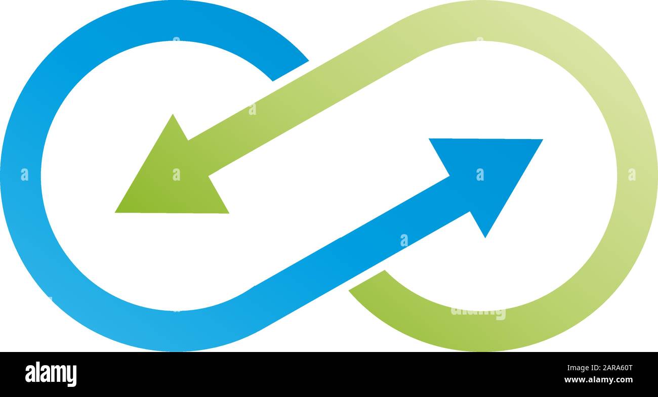 Vector sign infinite with arrows. Green recycling Stock Vector Image ...