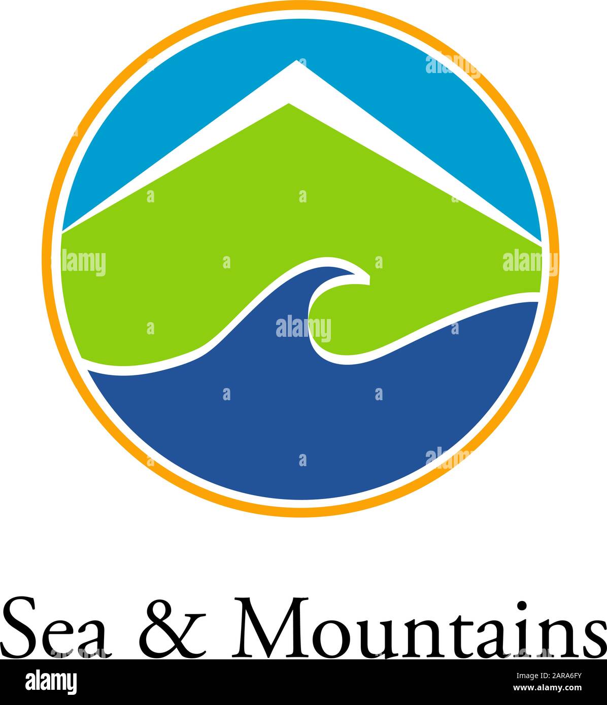 Vector sign Sea and Mountains Stock Vector Image & Art - Alamy