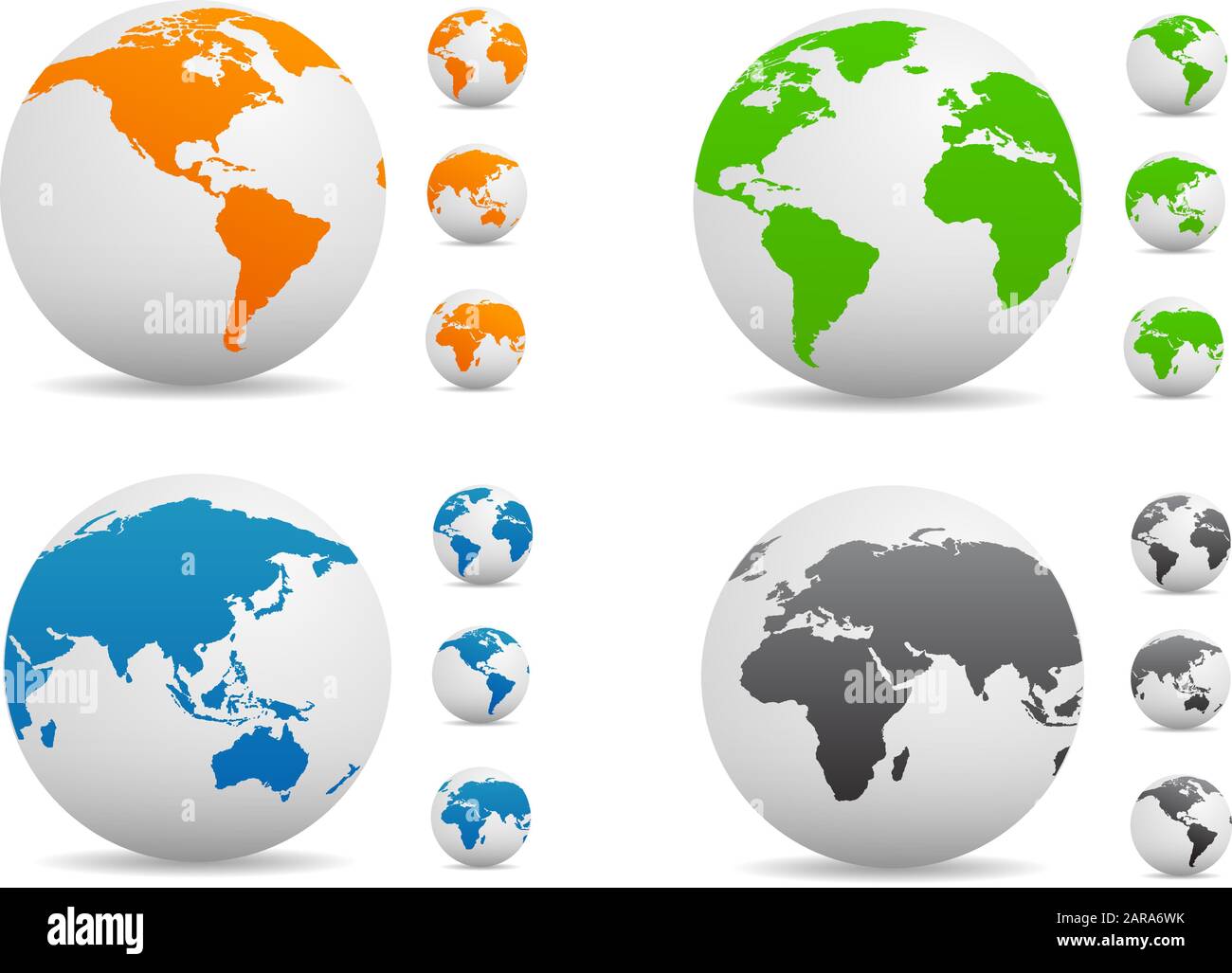 Vector Colored globe collection Stock Vector Image & Art - Alamy
