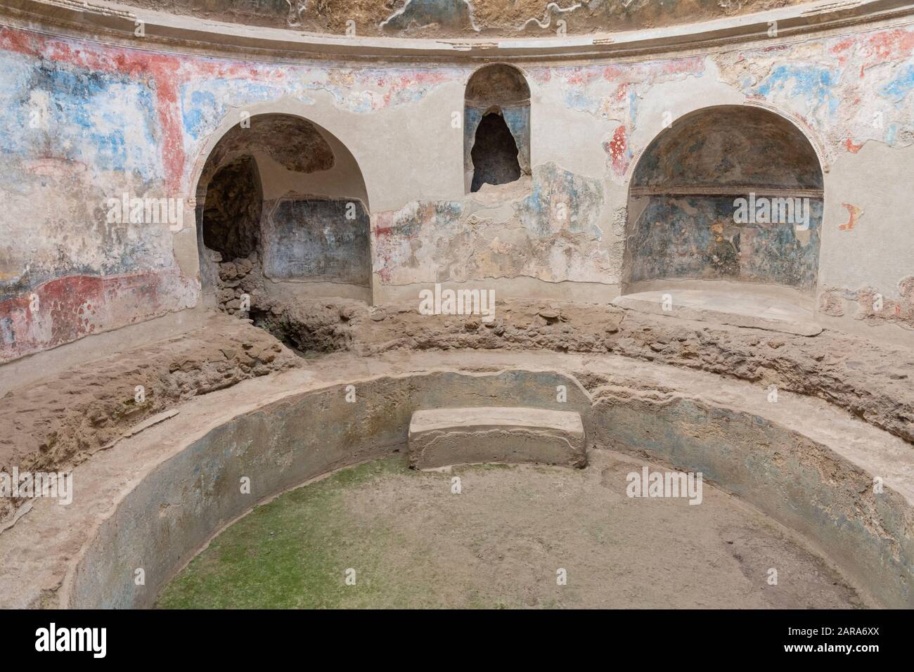 Dry basin (pool) indoor of a residential building at the ancient city ...
