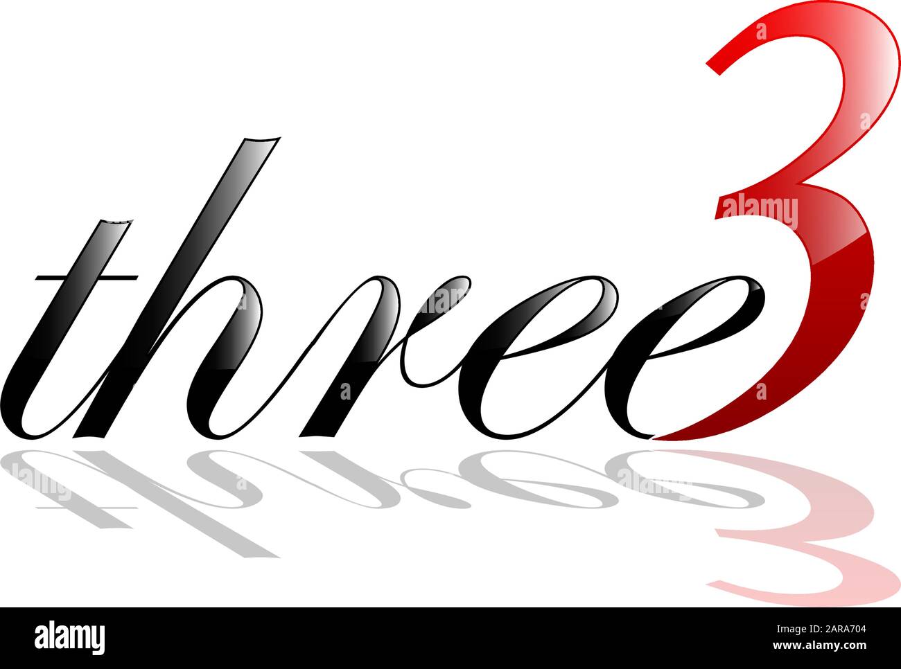 Vector sign three, number and letter Stock Vector Image & Art - Alamy