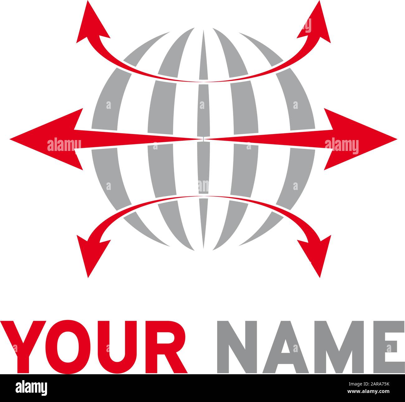 Vector sign globe with arrows. Shipments and exports Stock Vector Image ...