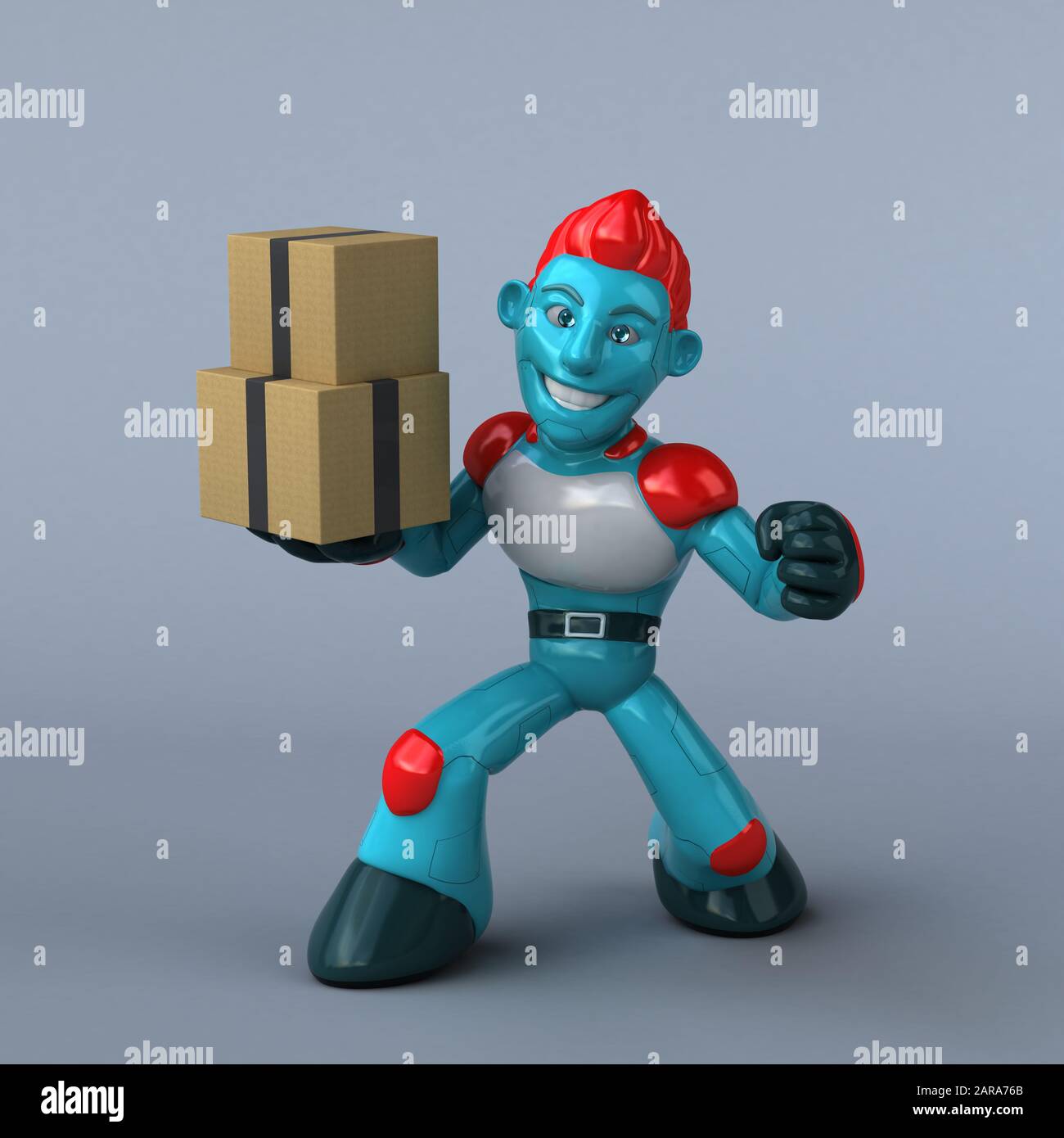 Red Robot - 3D Illustration Stock Photo - Alamy