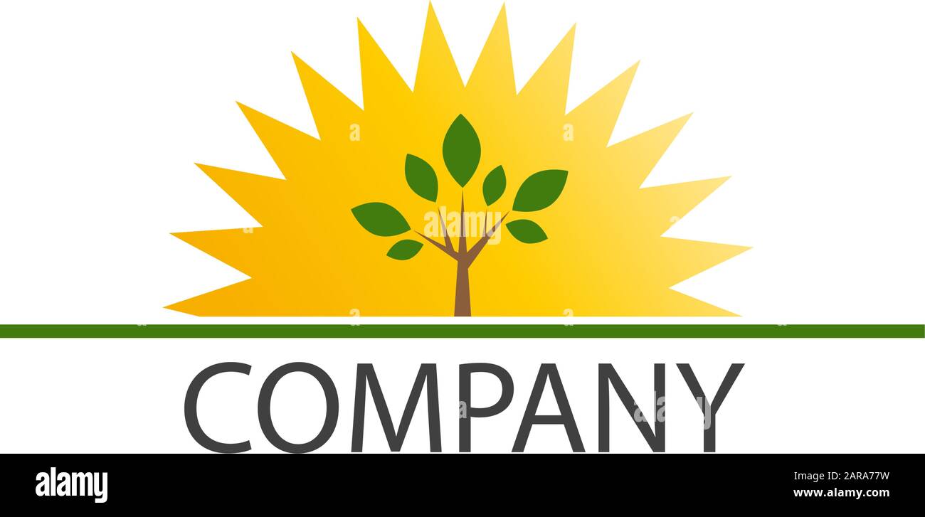 Vector sign sun and tree Stock Vector Image & Art - Alamy