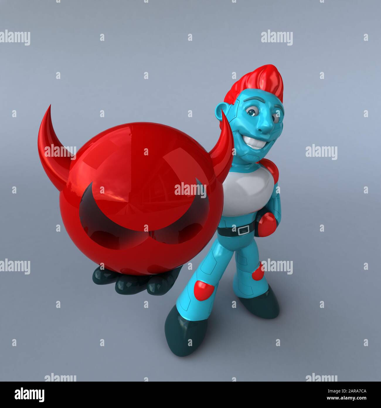 Red Robot - 3D Illustration Stock Photo - Alamy