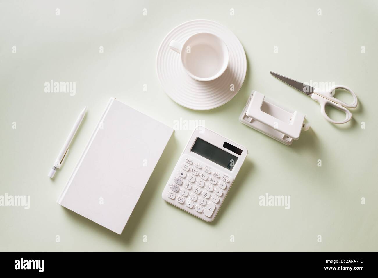 Workplace with office items and business elements on a desk. Concept ...