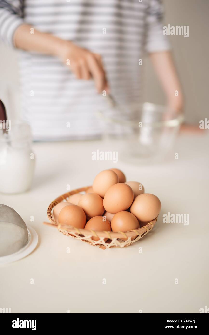 Ingredients to make a Cake Stock Photo - Alamy