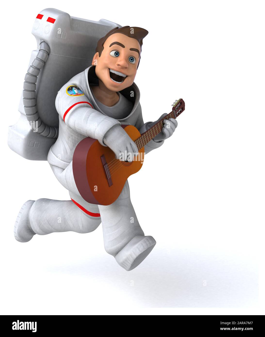 Fun astronaut - 3D Illustration Stock Photo - Alamy
