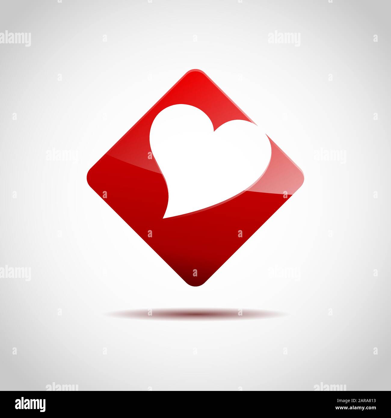 Vector sign red hearth inside square Stock Vector Image & Art - Alamy