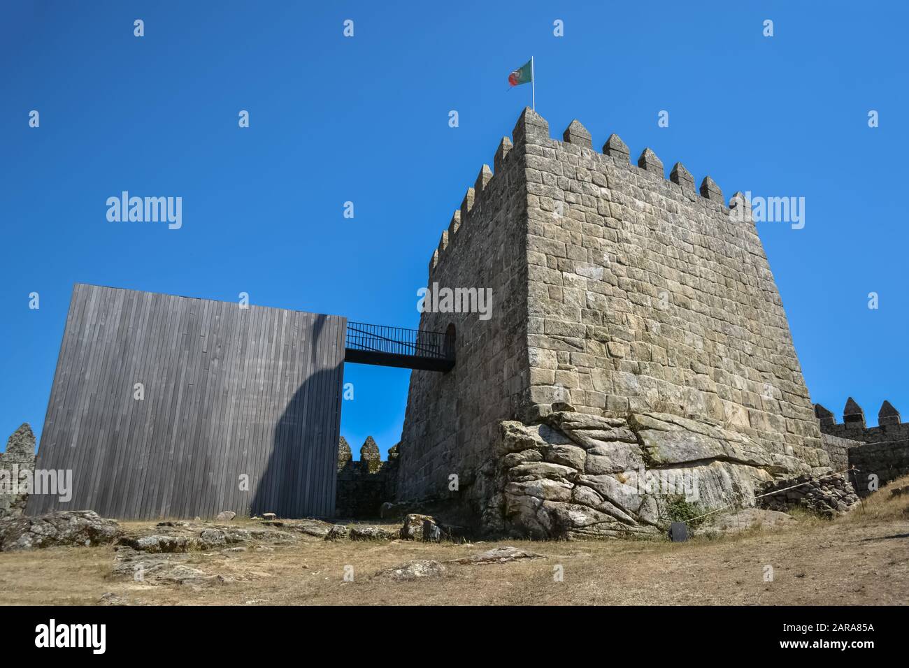Trancoso, Portugal - 08 17 2014: View of the castle of Trancoso ...