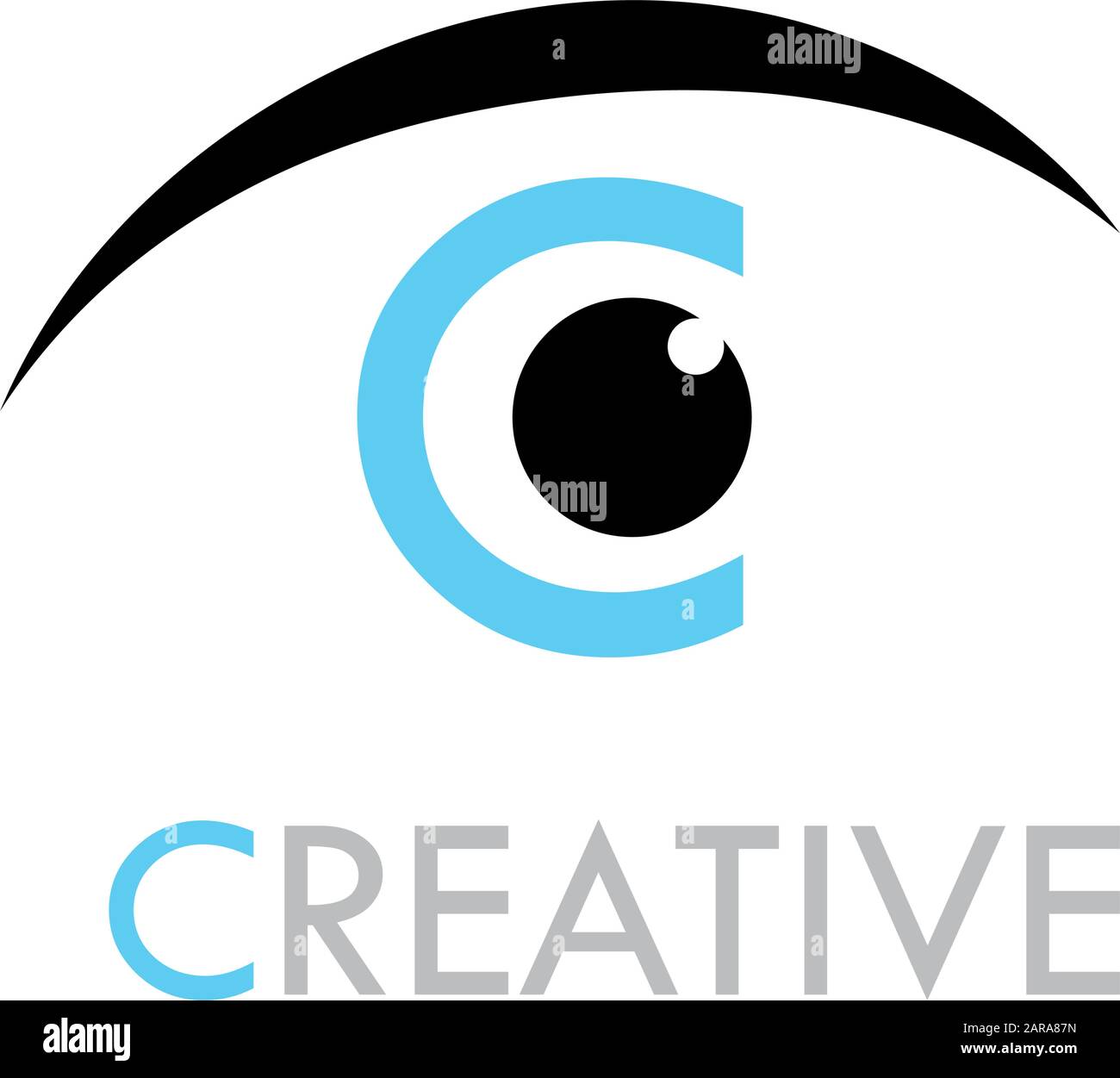 Vector sign eye with letter C of Creative Stock Vector Image & Art - Alamy