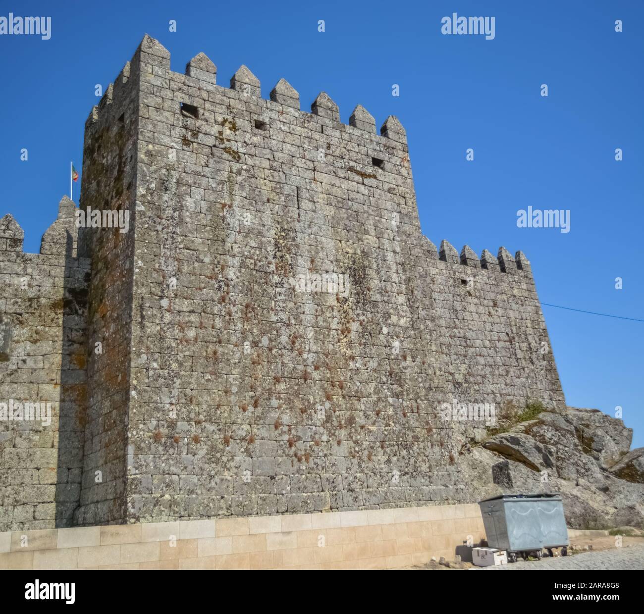Trancoso, Portugal - 08 17 2014: View of the castle of Trancoso ...
