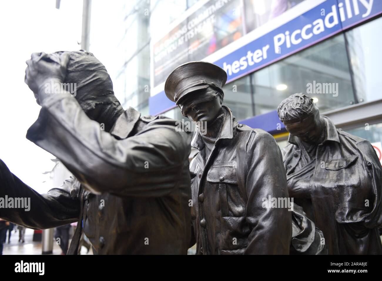 Victory Over Blindness statue, outside Manchester Piccadilly station by ...
