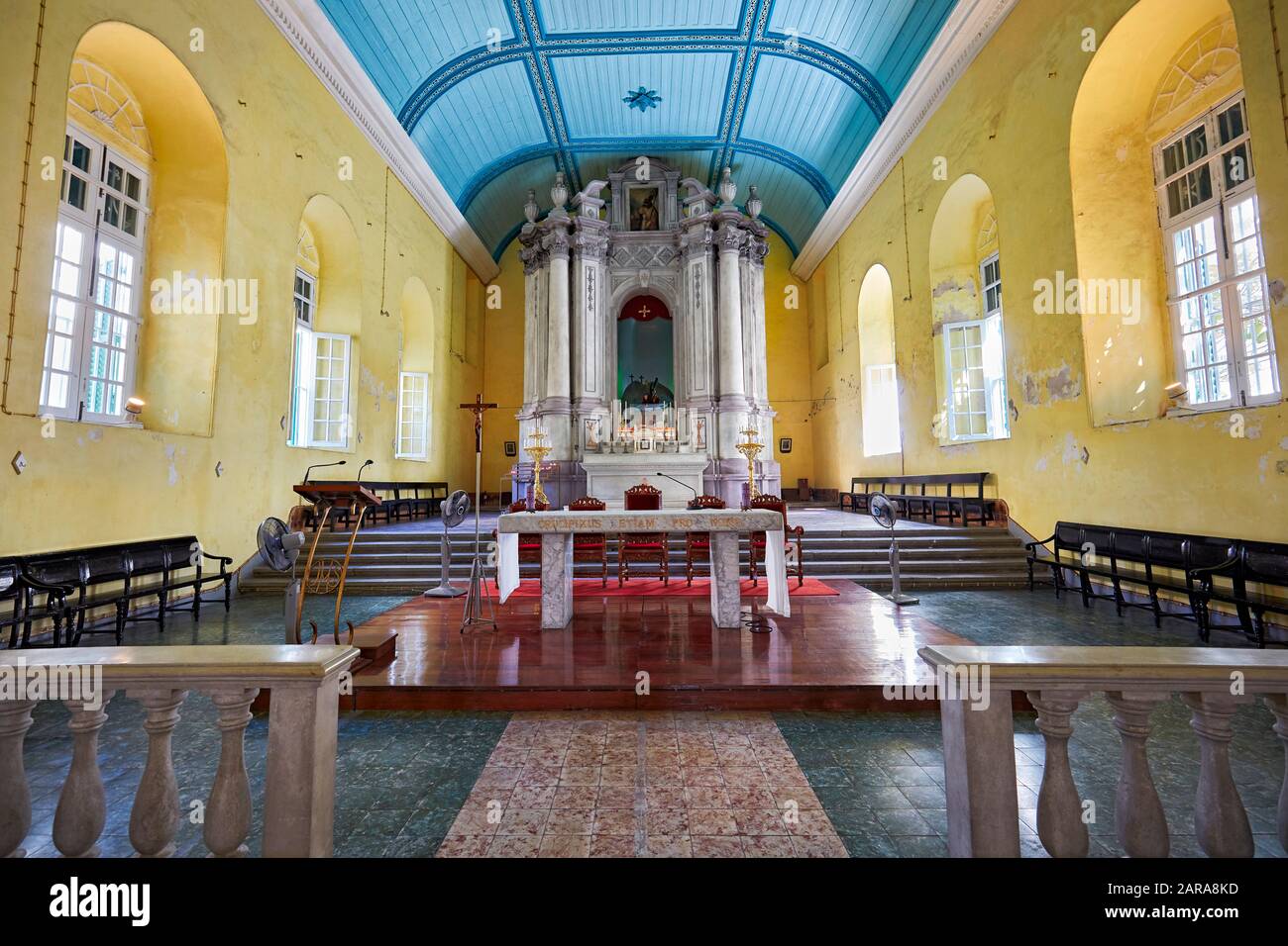 Altar in the St. Augustine’s Church, first established by Spanish ...