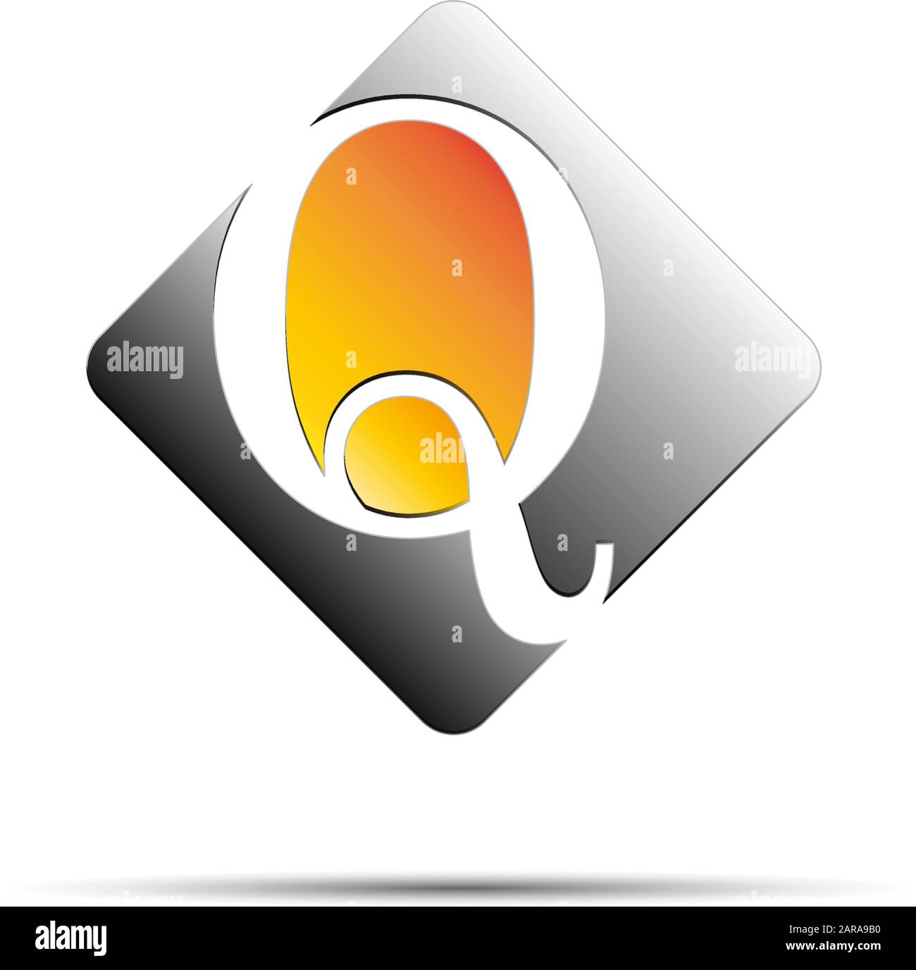 Vector sign initial letter Q on white background Stock Vector Image ...