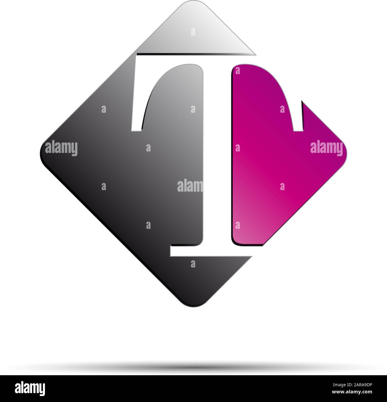 Vector sign initial letter T on white background Stock Vector Image ...