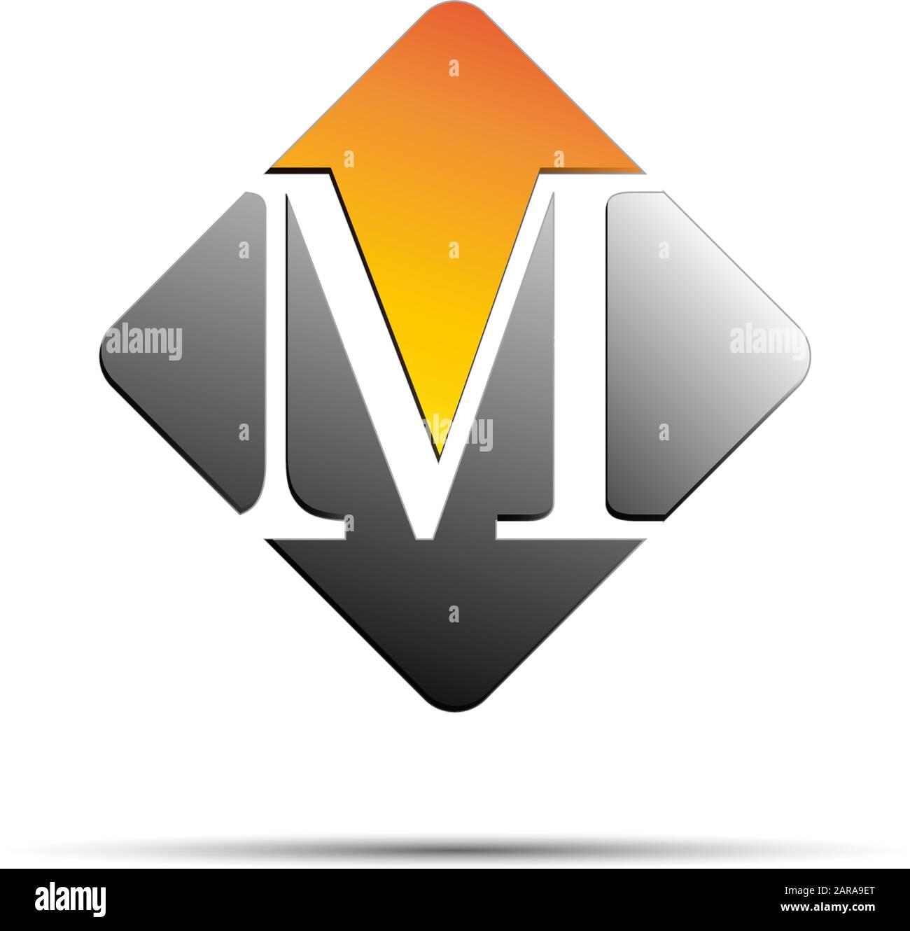 Vector sign initial letter M on white background Stock Vector Image ...
