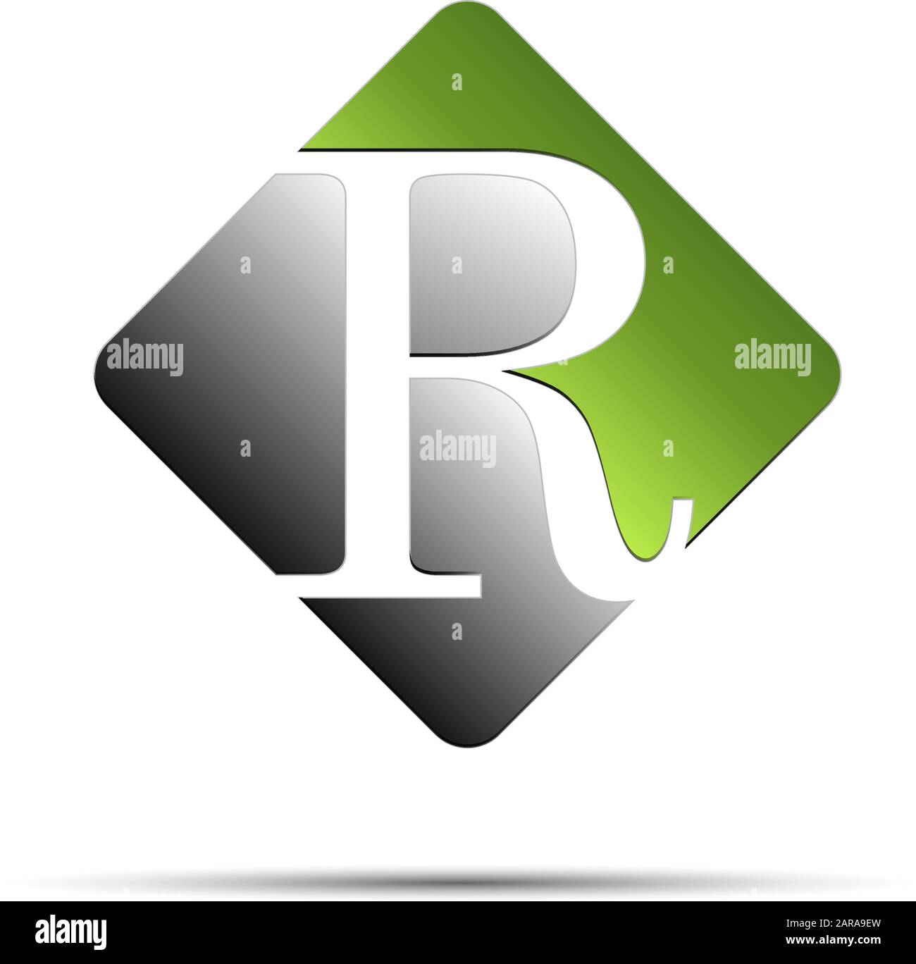Vector sign initial letter R on white background Stock Vector Image ...