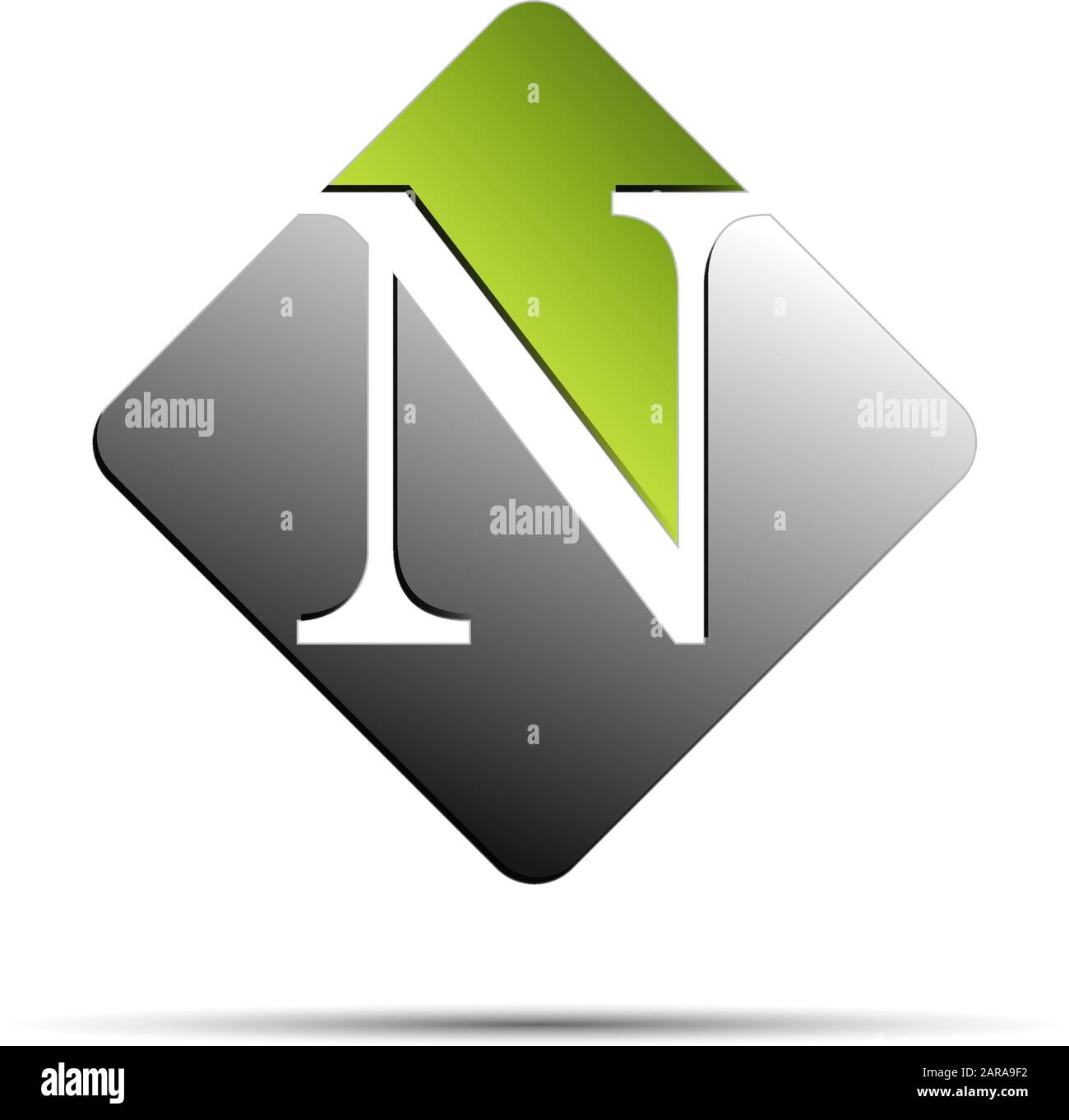 Vector sign initial letter N on white background Stock Vector Image ...