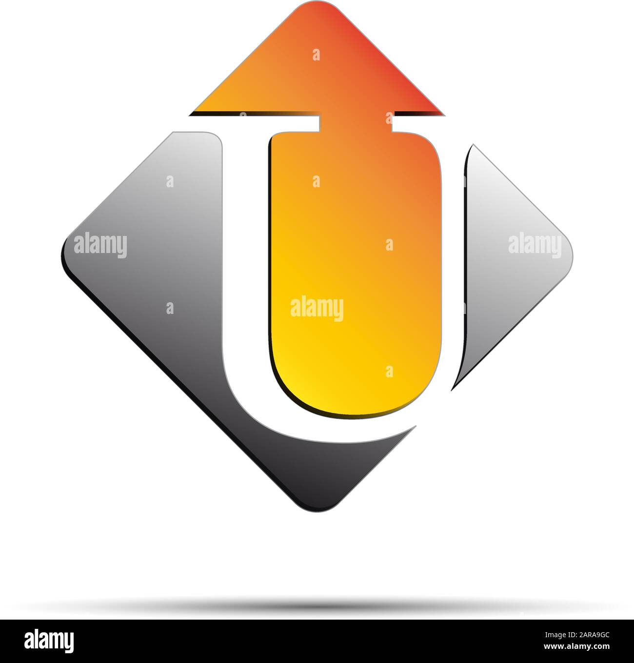 Vector sign initial letter U on white background Stock Vector Image ...