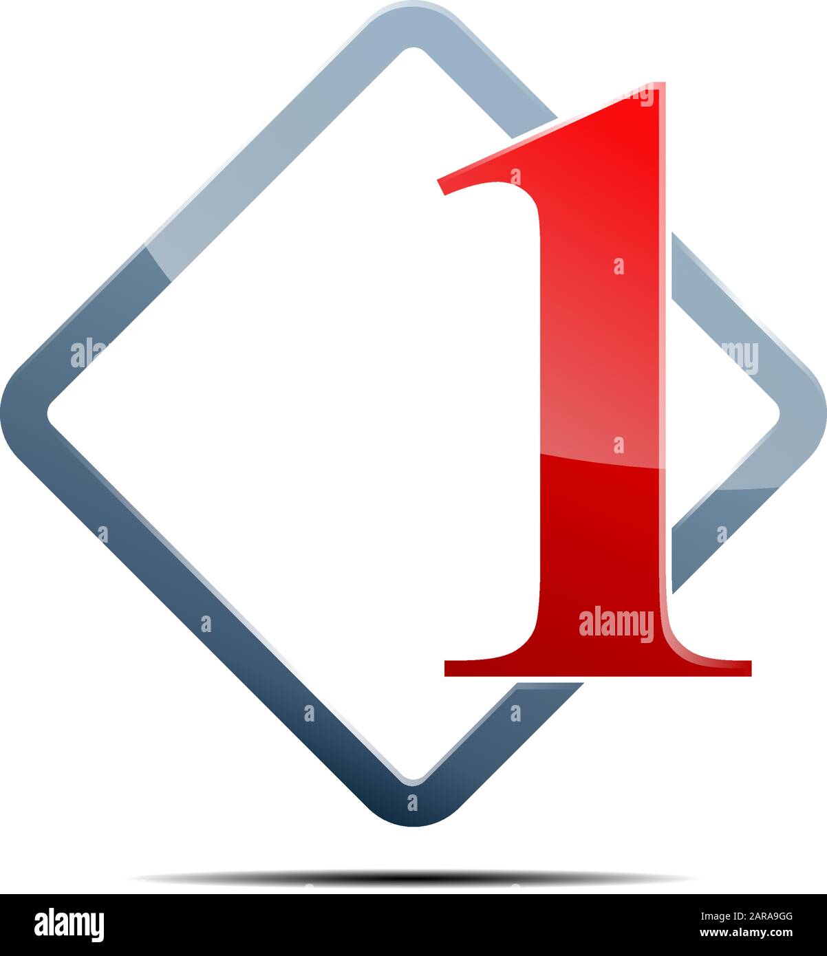 Vector sign number one, square edge Stock Vector Image & Art - Alamy