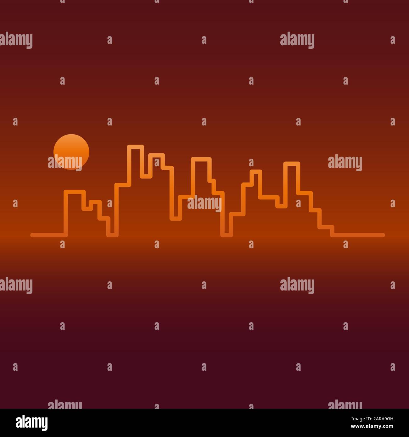 Vector city line, sunset Stock Vector Image & Art - Alamy
