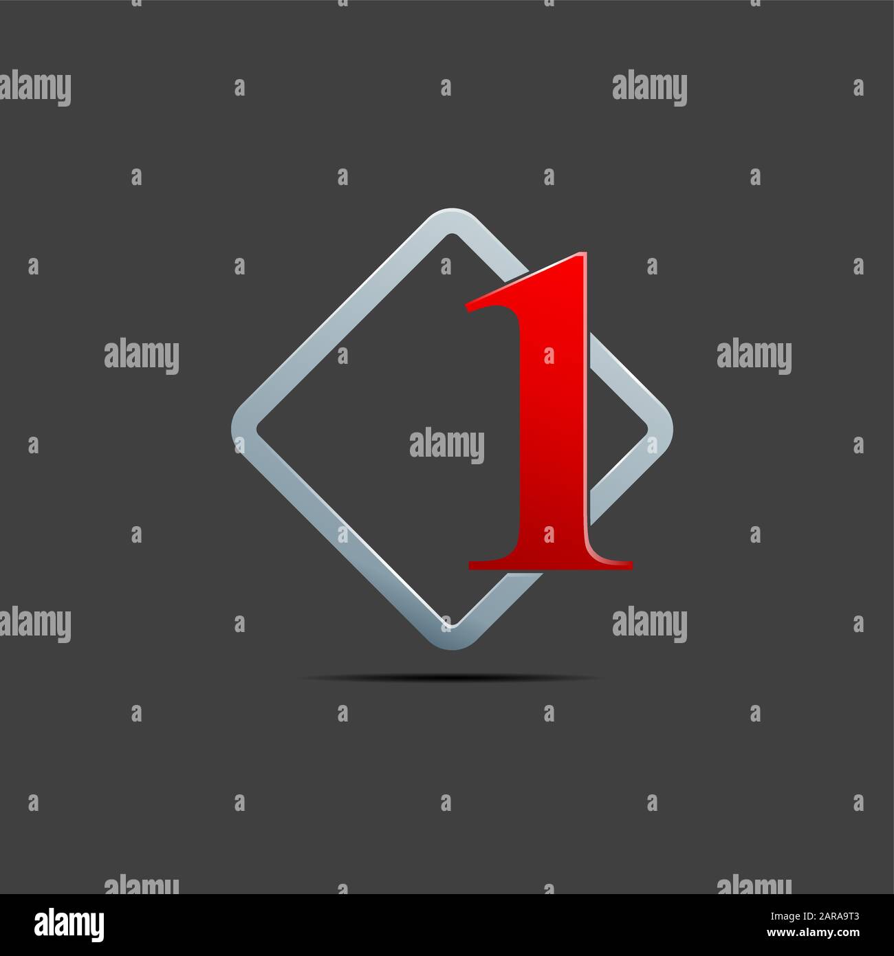 Vector sign number one, square edge Stock Vector Image & Art - Alamy